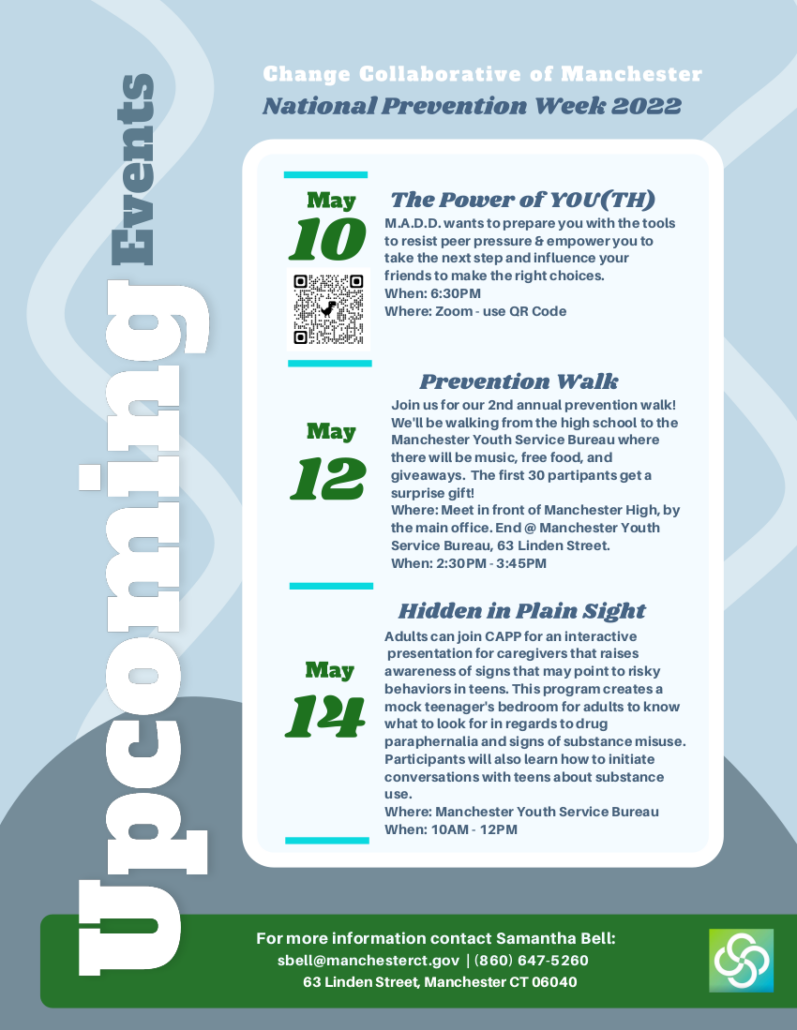 Reminder: National Prevention Week – St. James School – Manchester CT
